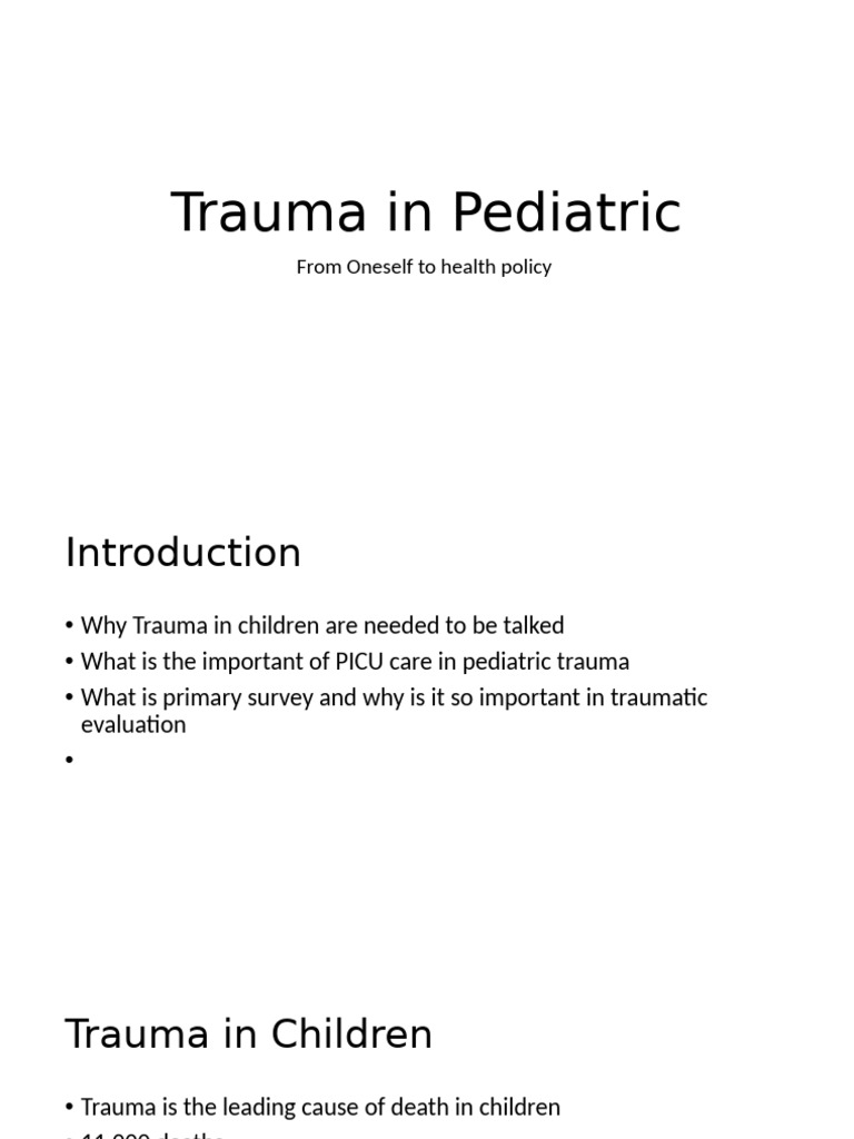 Trauma in Pediatric | PDF