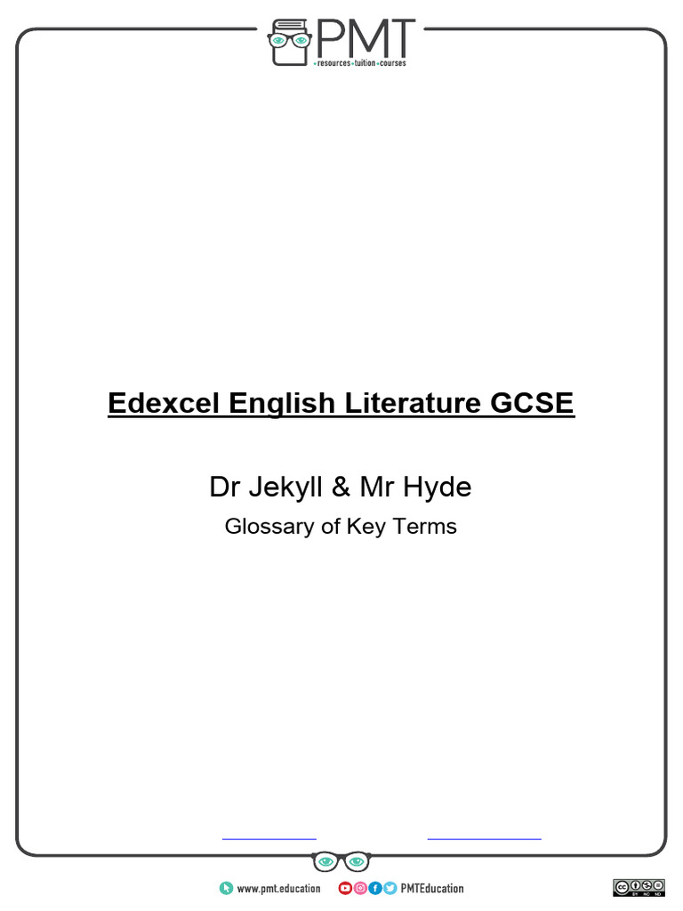Glossary of Definitions - DR Jekyll and MR Hyde - Edexcel English ...