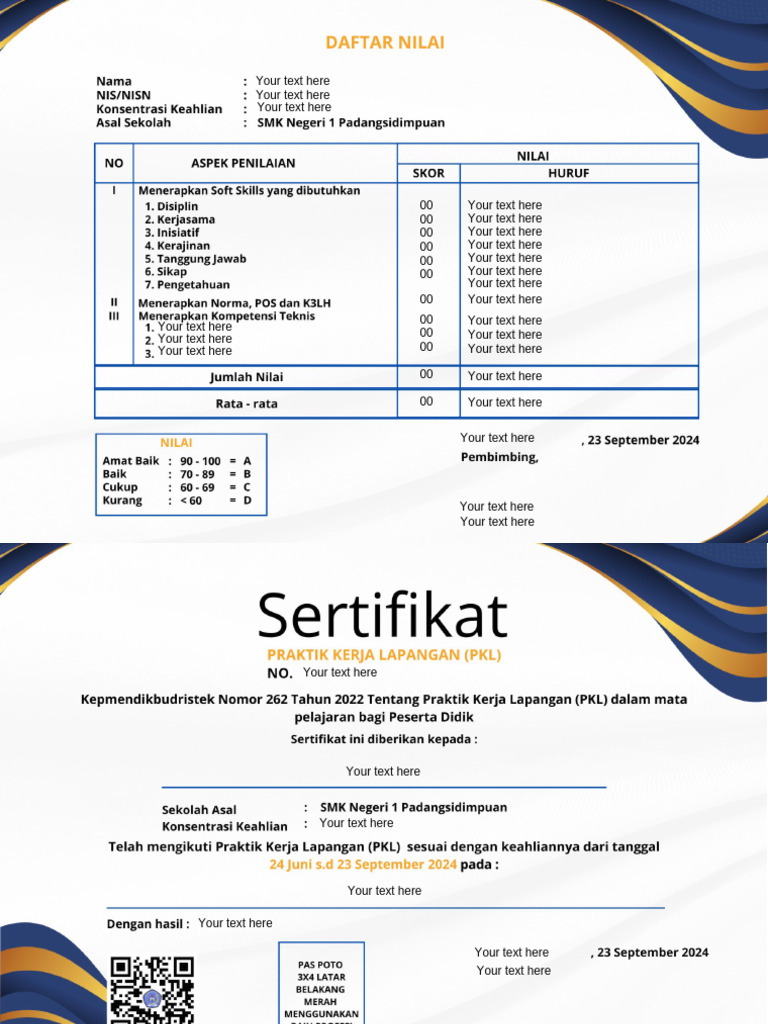 File Sertifikat PKL 2024 | PDF