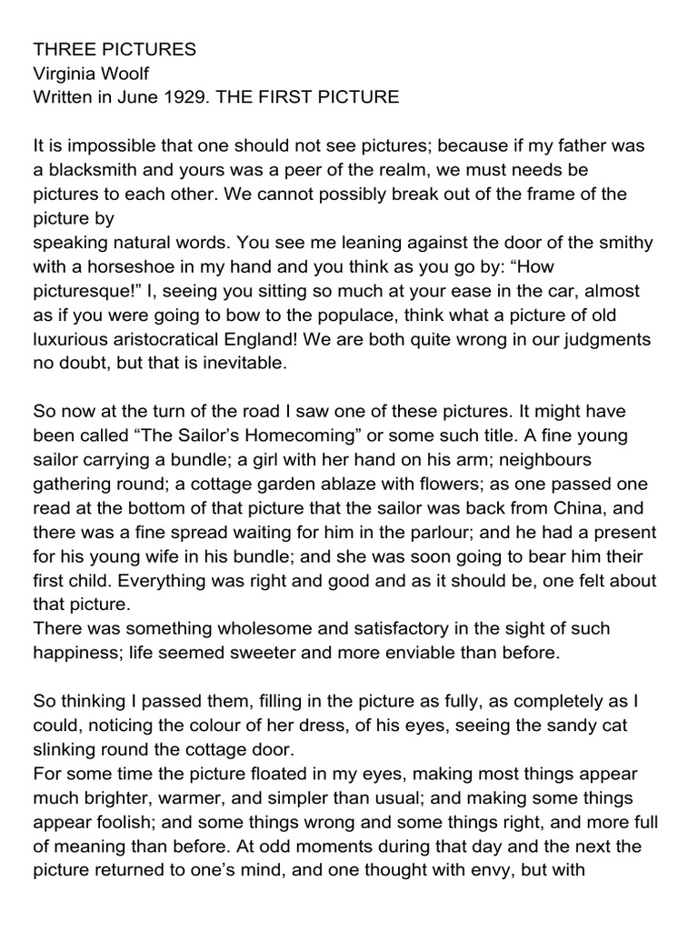 Virginia Woolf - Three Pictures | PDF