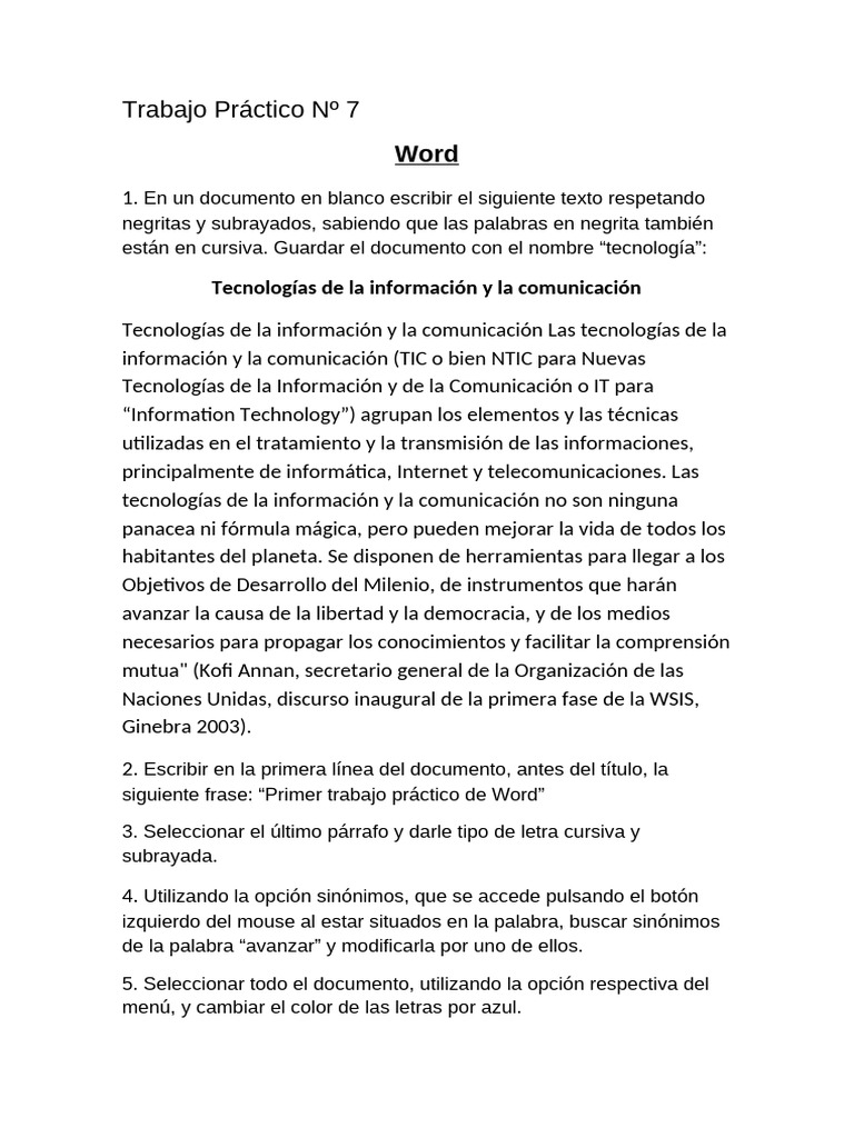 Trabajo Práctico Nº 7 WORD.doc | PDF