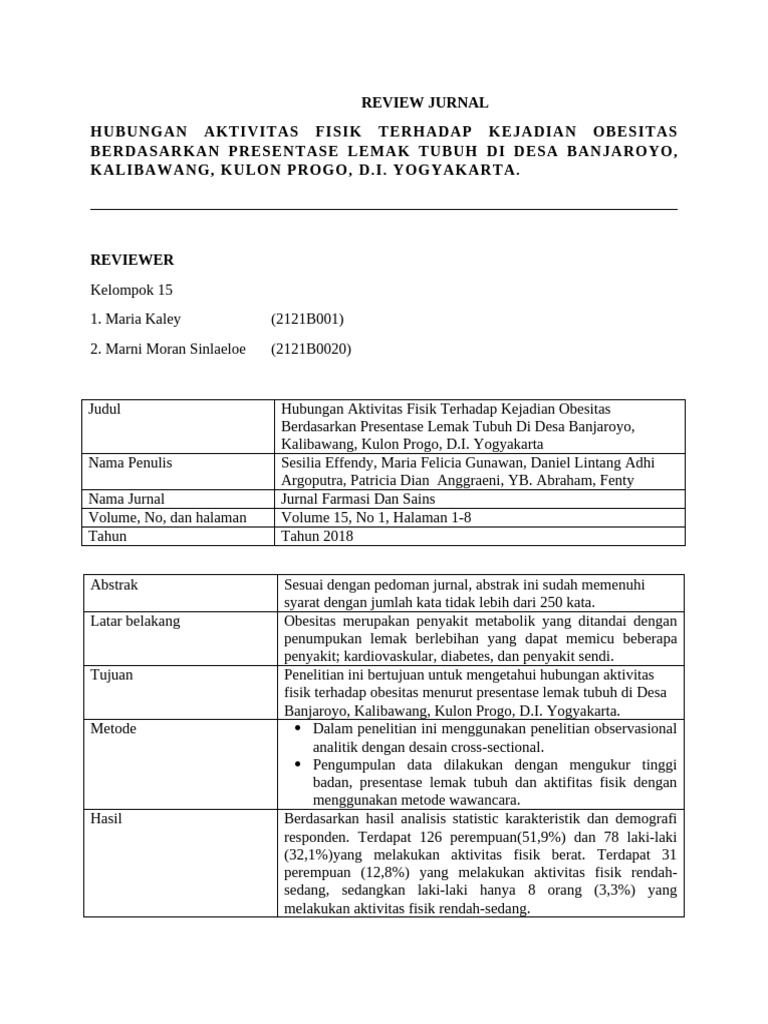 Review Jurnal Kel.15 | PDF