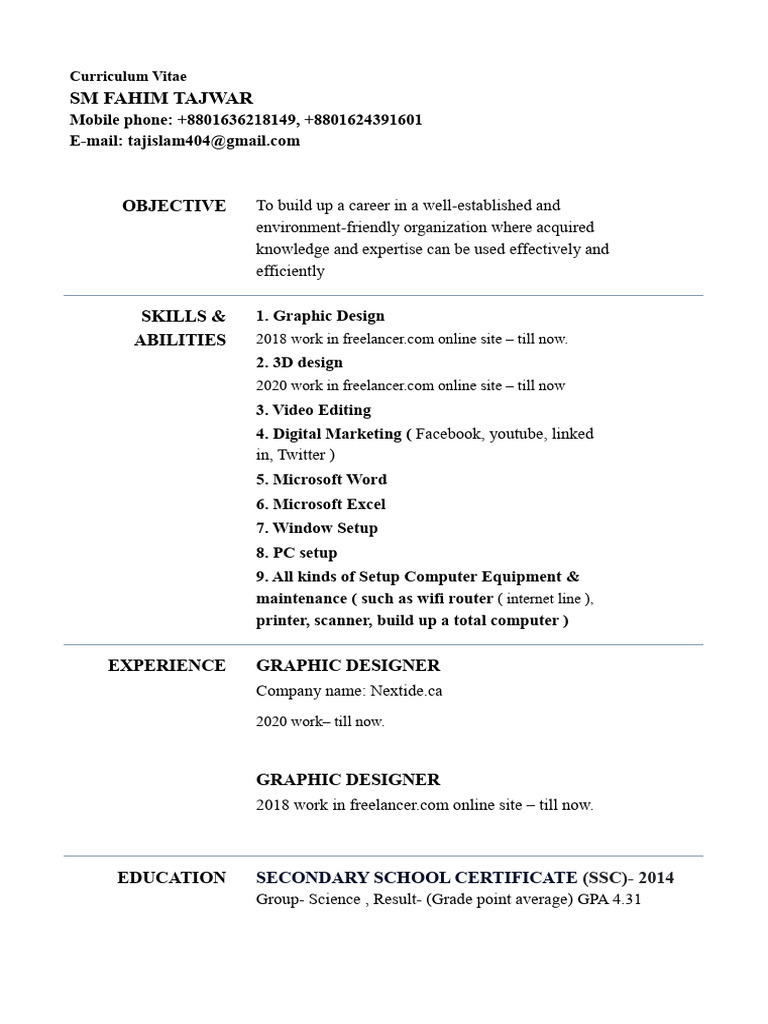 Fahim CV | PDF
