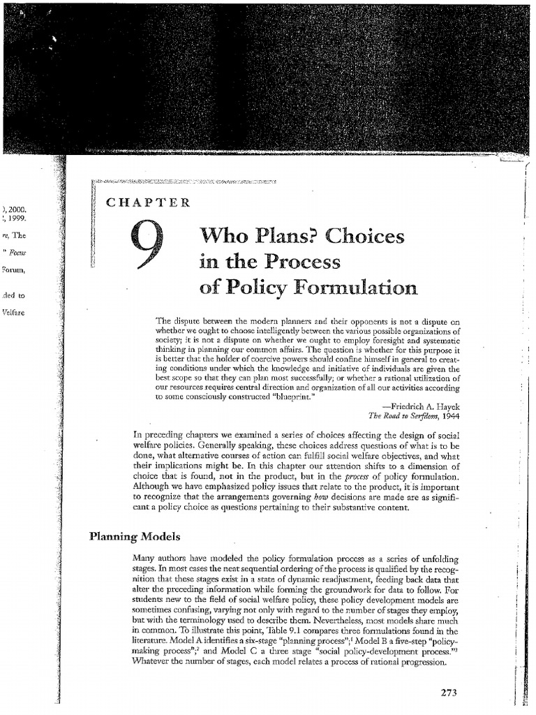 L3 & L4 - Who Plans - Choices in The Process of Policy Formulation | PDF
