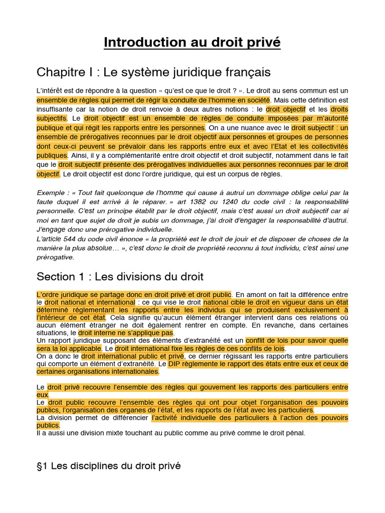 Introduction au droit prive_ | PDF