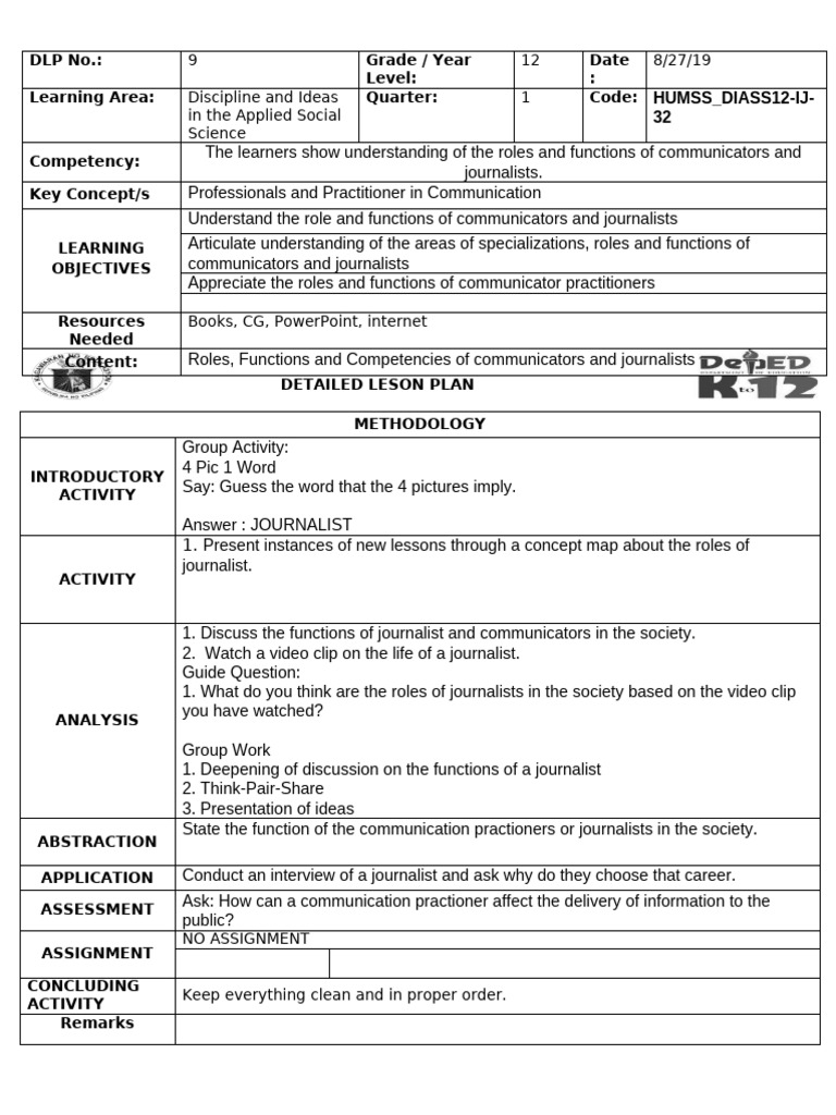 New Lesson Plan 9.1 (Diass) | PDF