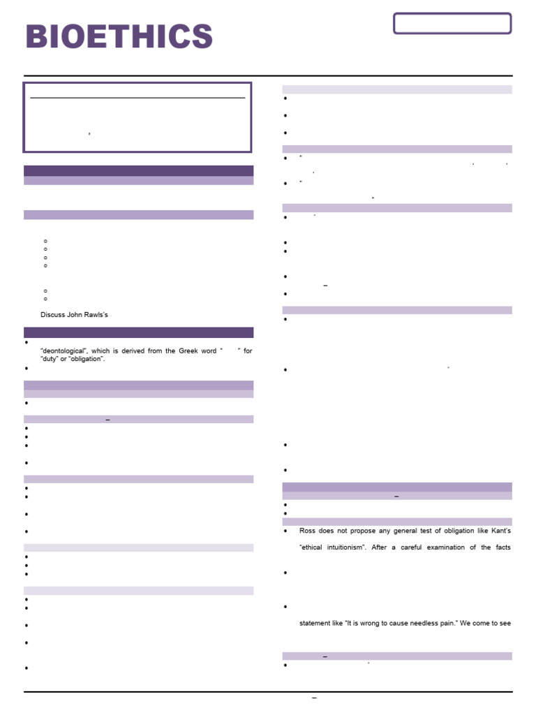(Bioethics) Chapter 3 - Types of Ethical Thoughts | PDF