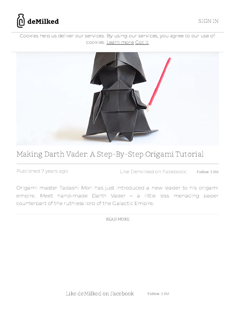 Making Darth Vader_ A Step-By-Step Origami Tutorial _ DeMilked | PDF
