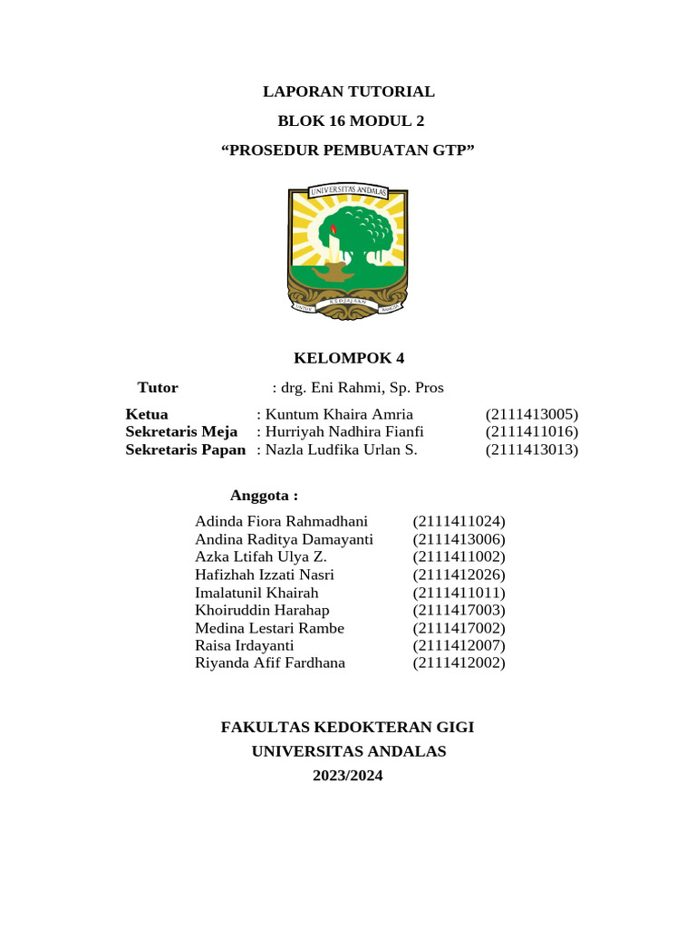 Laporan Tutorial Blok 16 Modul 2 | PDF