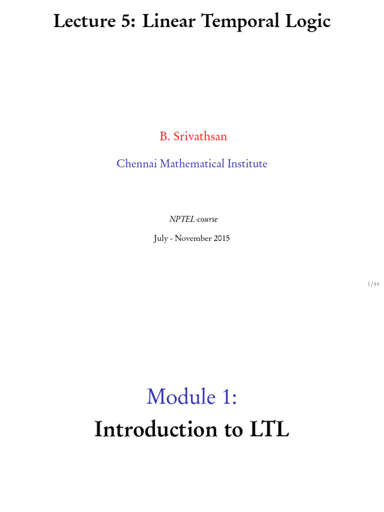 Linear TemporalLogic Lect4 | PDF