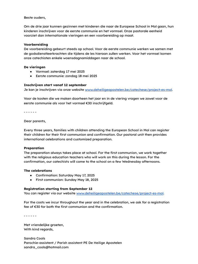 Vormsel Europese School | PDF