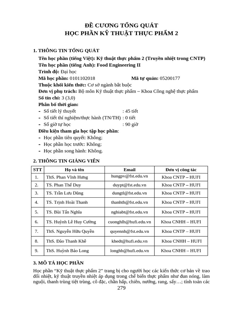 De Cuong Ky Thuat Thuc Pham 2-Tong Quat.docx | PDF