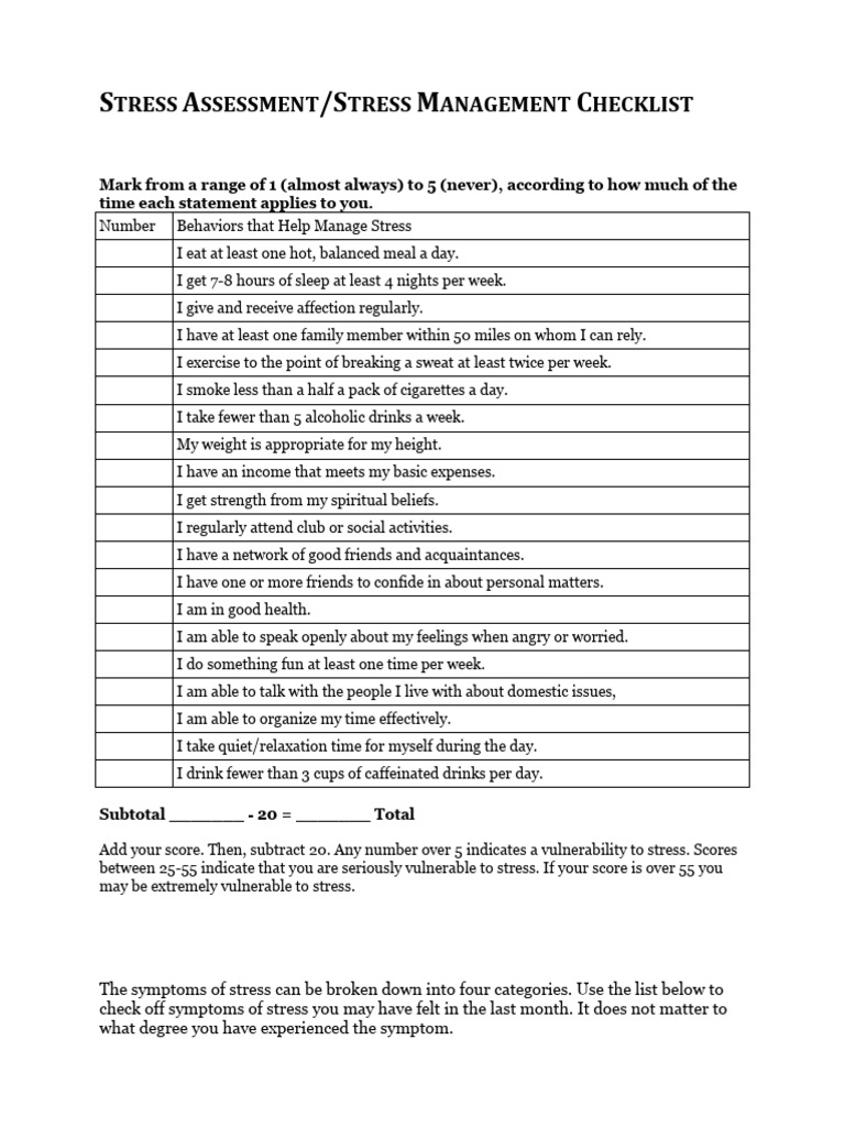 Stress Assessment | PDF