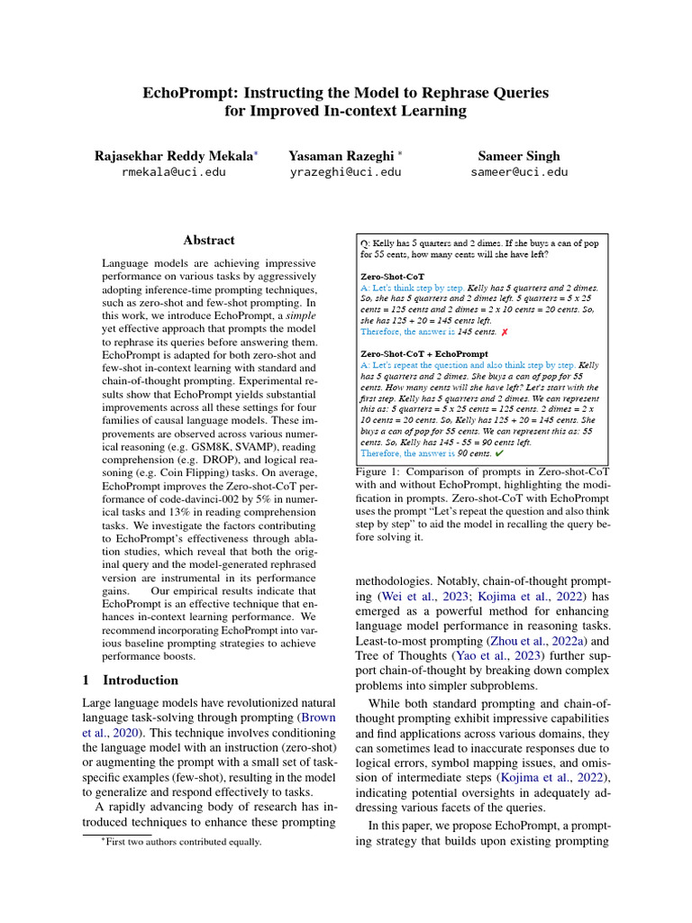 Echoprompt: Instructing The Model To Rephrase Queries For Improved In ...