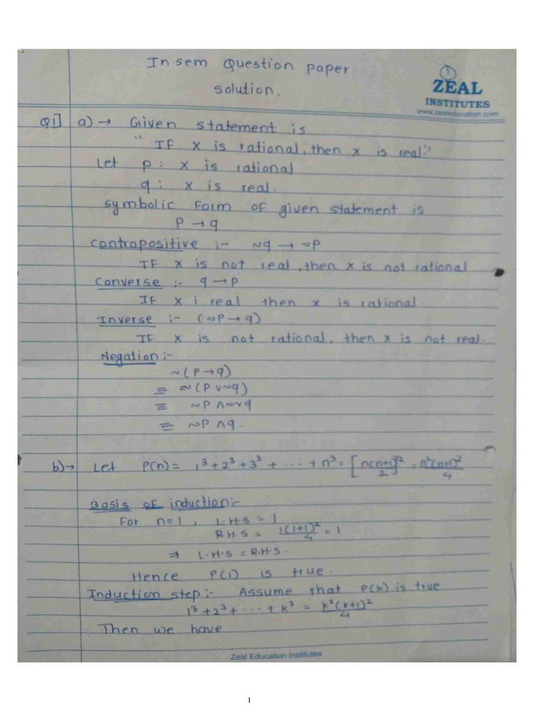 It Insem Question Paper Solution | PDF