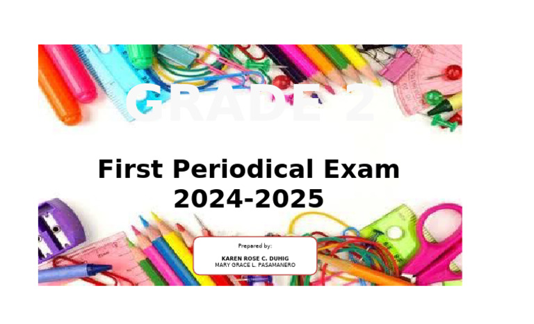 Cover Page - 1ST Periodical Exam | PDF