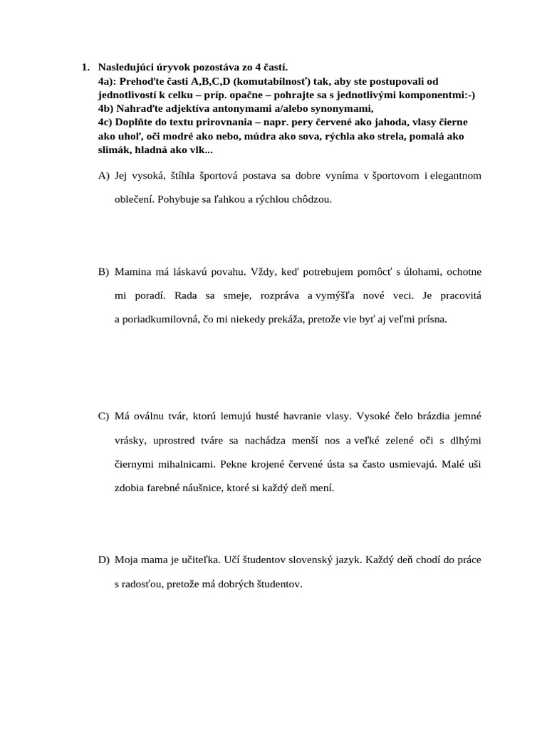 Opis Postavy Komutabilnoså, Cviä Enie | PDF