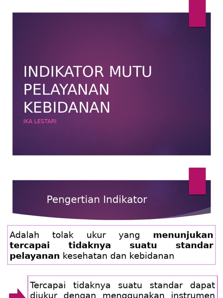 Indikator Mutu Pelayanan Kebidanan | PDF