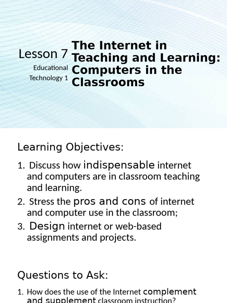 Edtech 1 - Lesson 7 | PDF