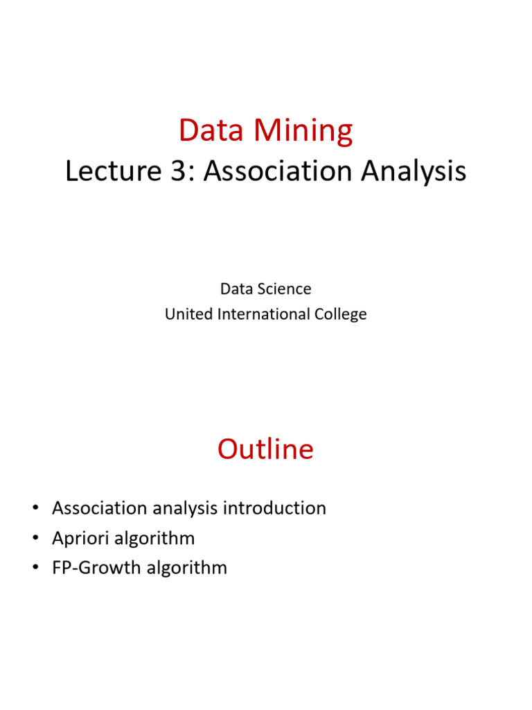 Lec3 - Association Analysis | PDF