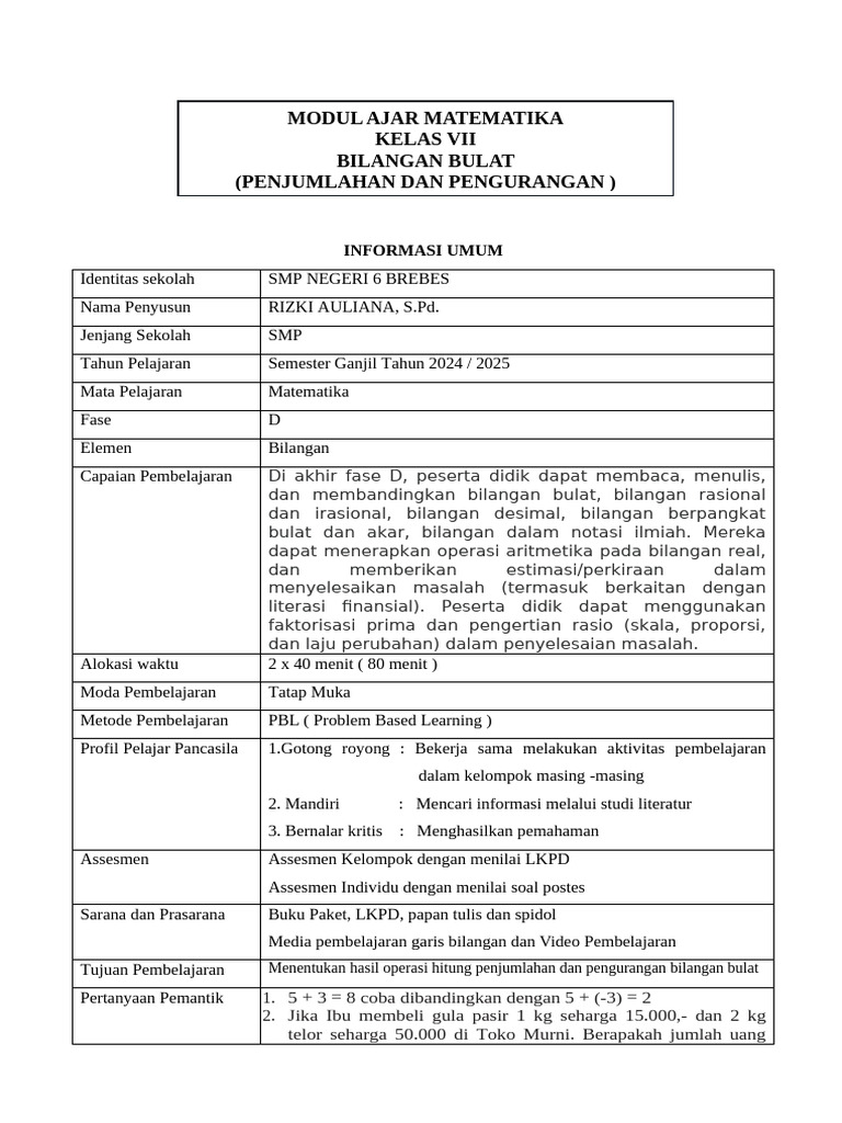 Modul Ajar PPL | PDF