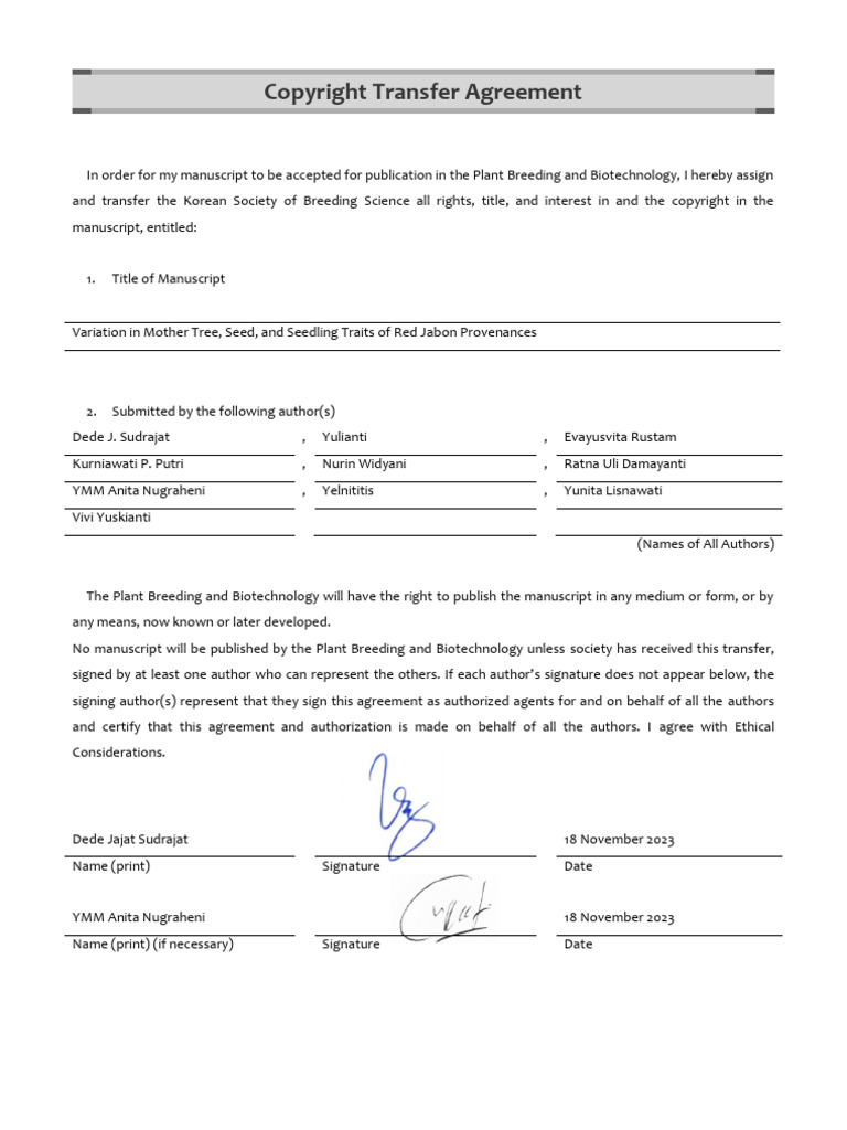 (PBB) Copyright Transfer Agreement | PDF