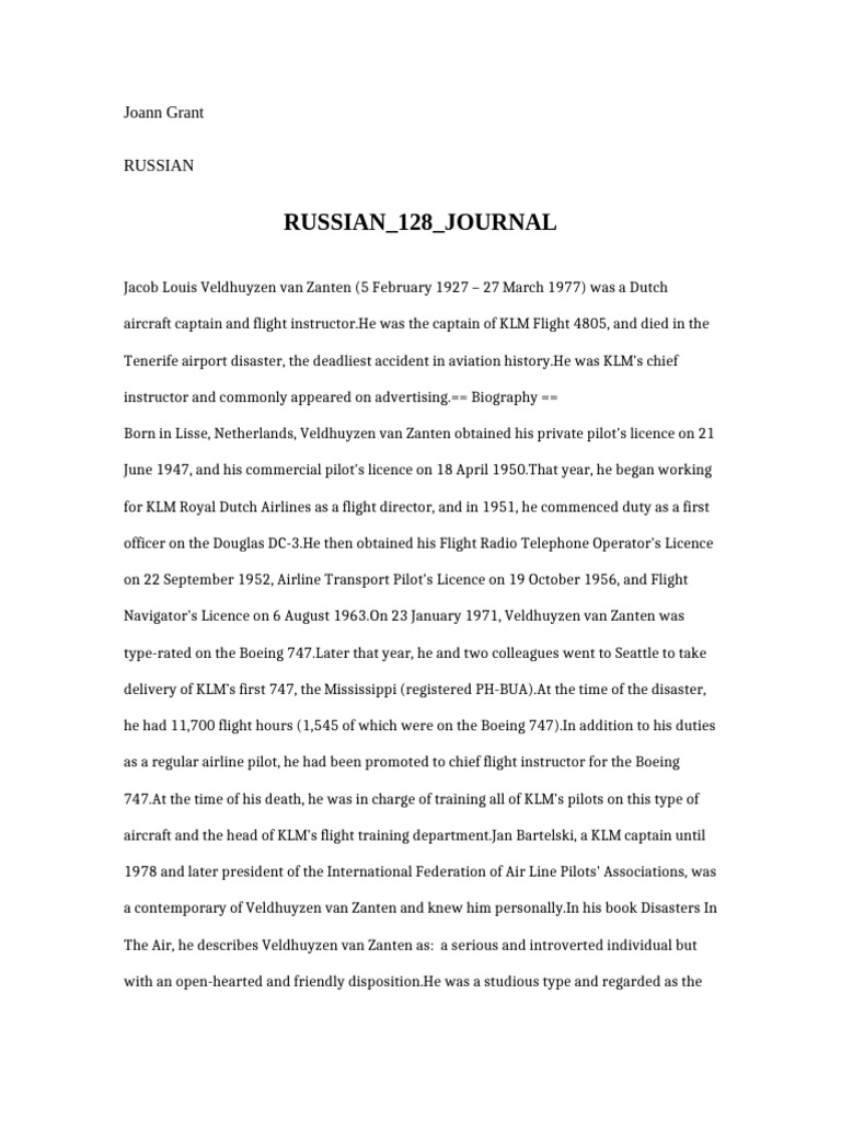 Russian 128 Journal | PDF
