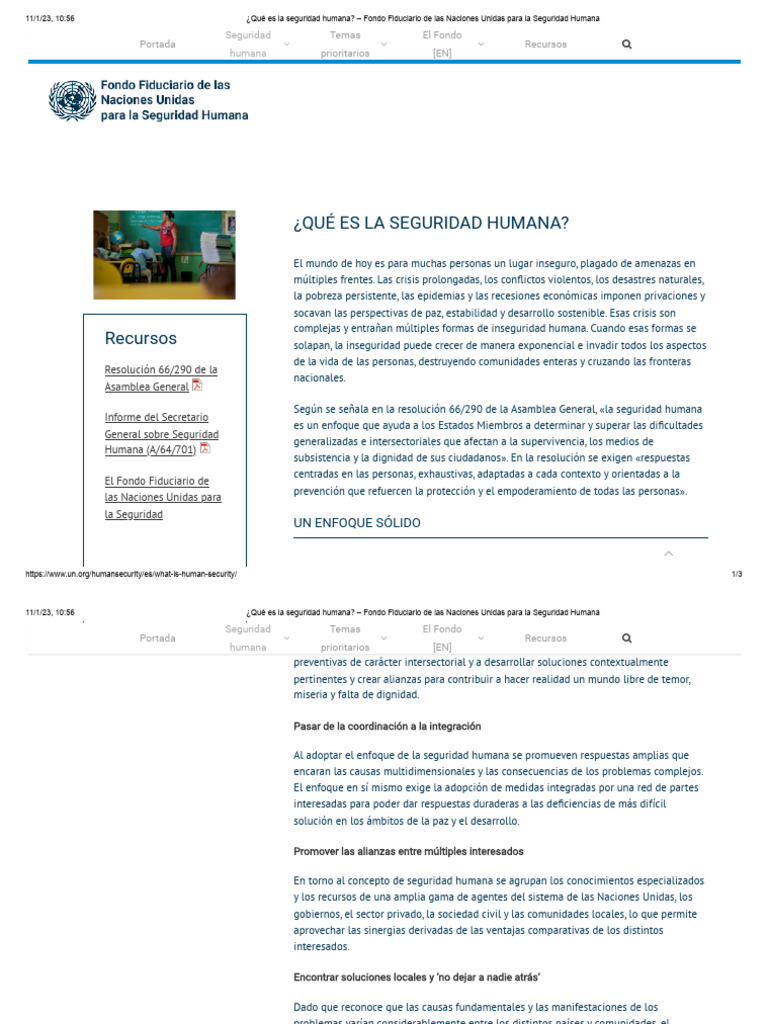 ¿Qué es la seguridad humana_ – Fondo Fiduciario de las Naciones Unidas para la Seguridad Humana ...
