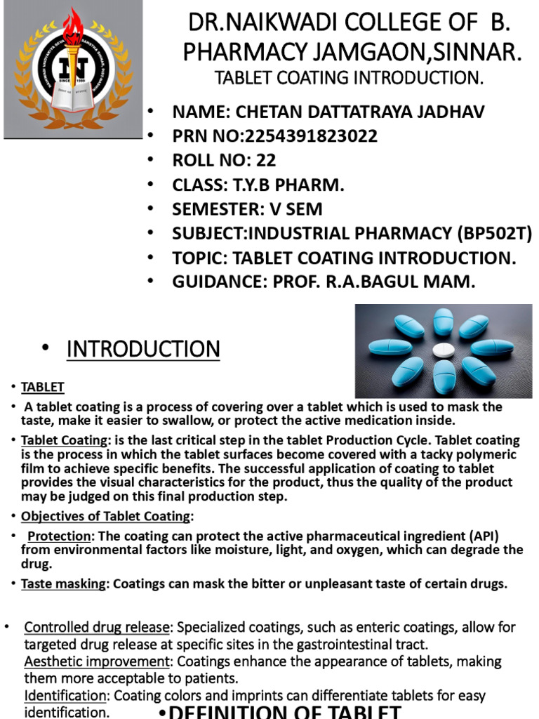 Industrial Pharmacy I TABLET COATING | PDF | Tablet (Pharmacy) | Business