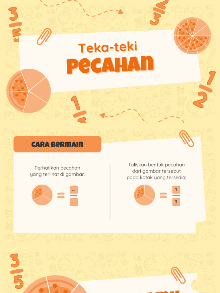 Kuis Pecahan Presentasi Kuning dan Oranye Ceria | PDF