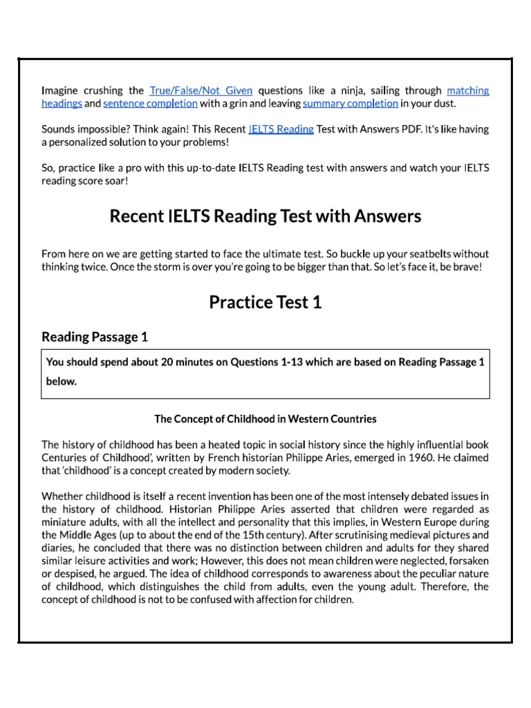 Ielts Reading Test 1 Pdf