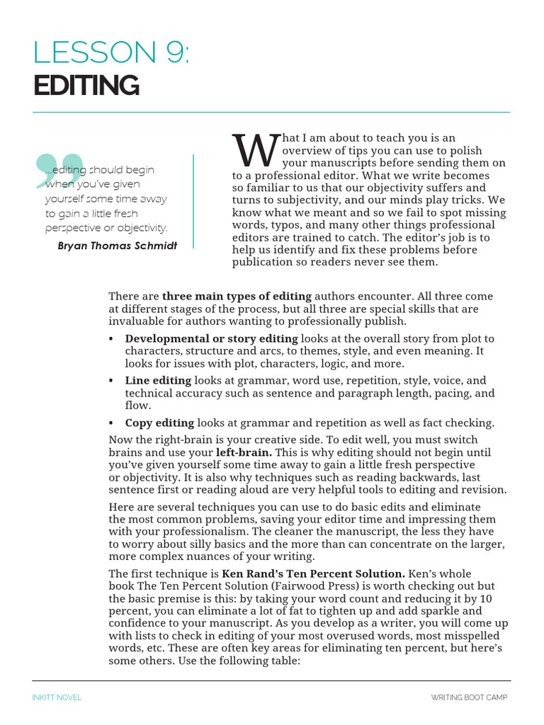 10 Novel+Writing+Bootcamp Editing | PDF