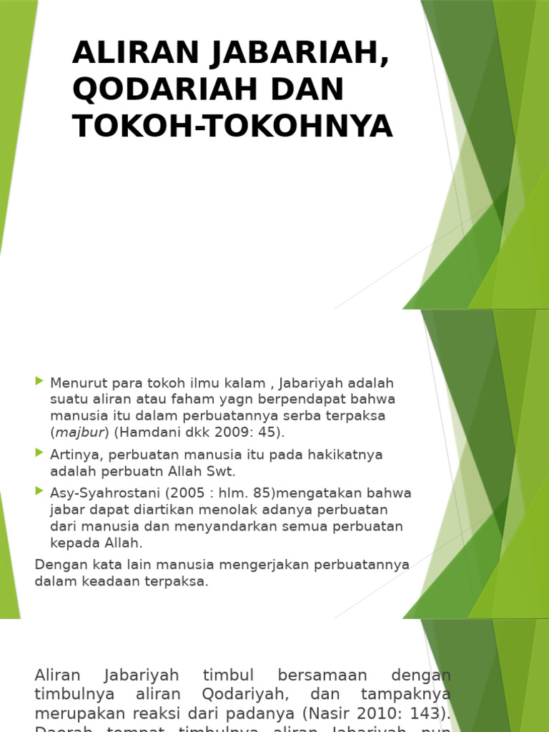 3cf96 Materi 5 Aliran Jabariah Qodariah Dan Tokoh Tokohnya | PDF
