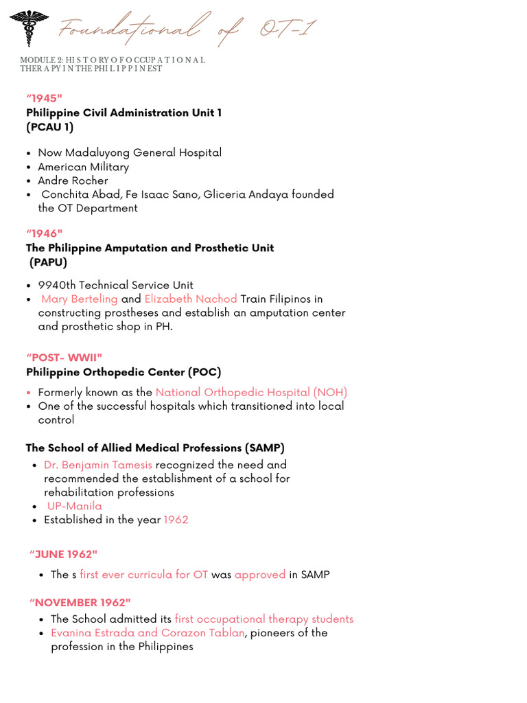 Ot 1 Module 2 Lecture | PDF