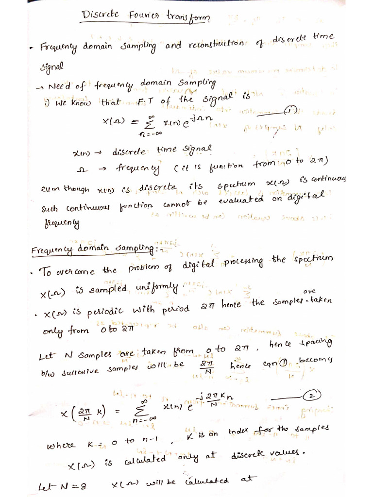 Module1 - Discrete Fourier Transforms (DFT) - Notespdf | PDF