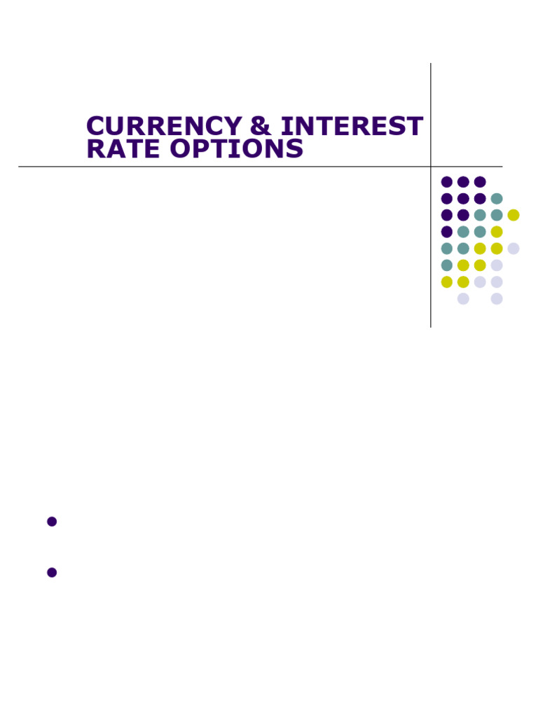 Currency & Interest Rate Options.2023 | PDF