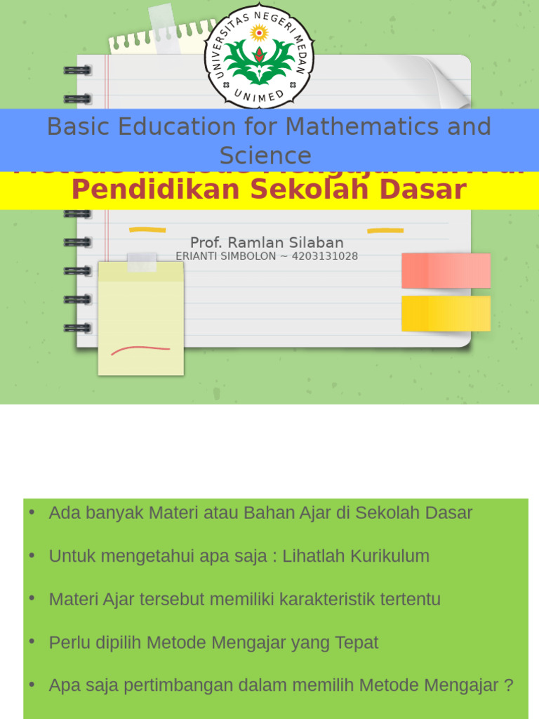 6-Metode-Metode Mengajar MIPA Di Pendidikan Dasar | PDF