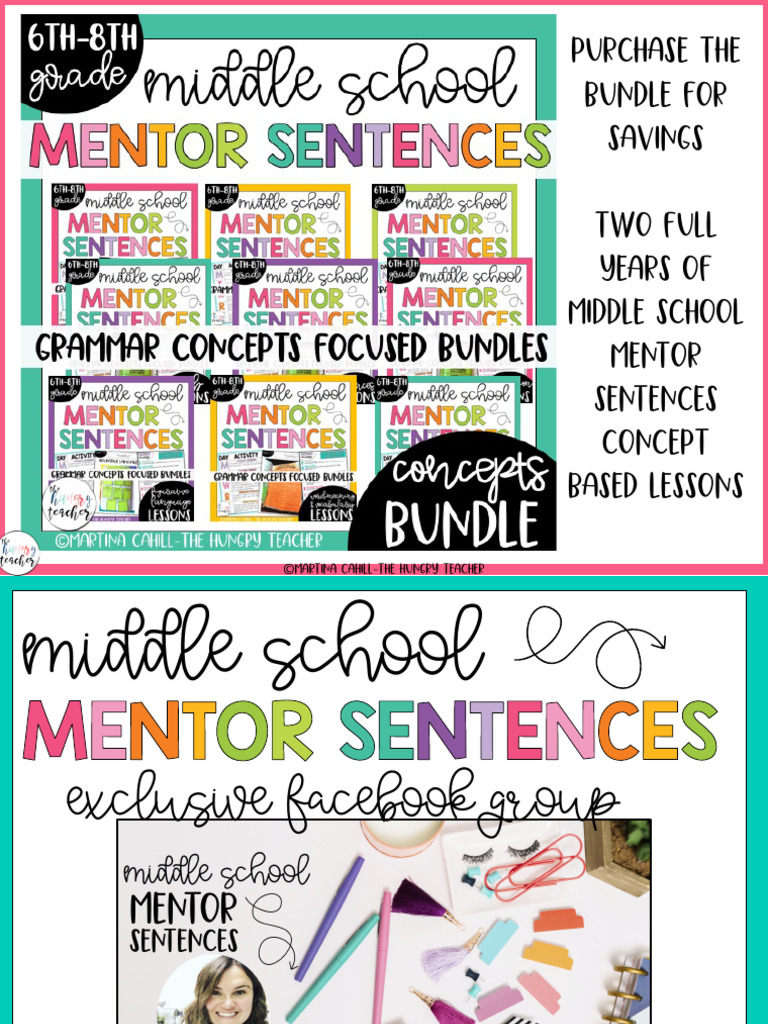 SENTENCE STRUCTURE Mentor Sentences Preview | PDF