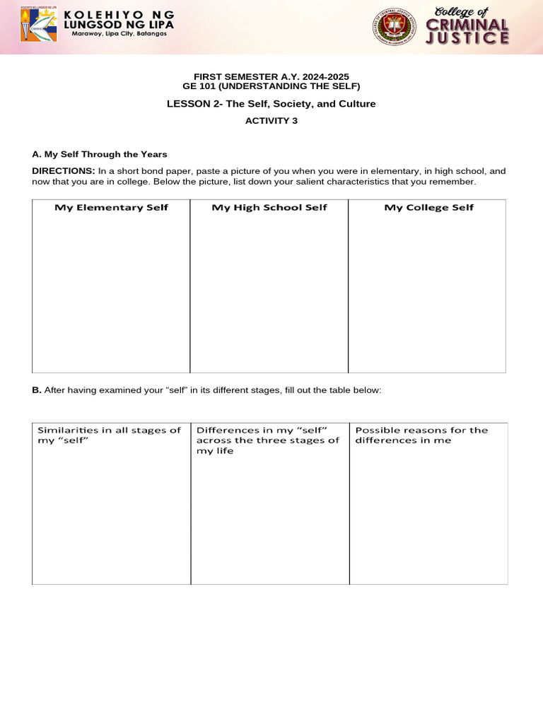 Uts Chapter 1 Lesson 2 Activity 34 | PDF