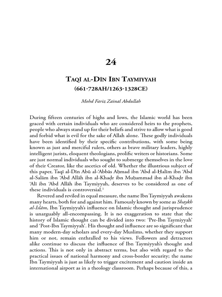 Taqi Al Din Ibn Taimiyah | PDF