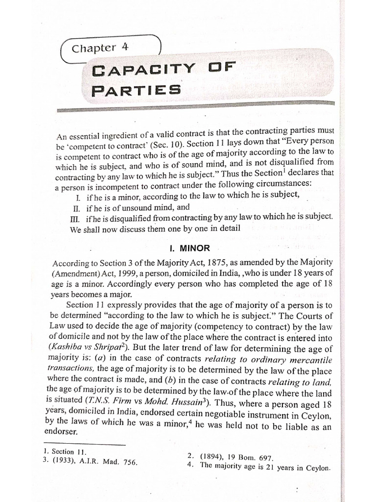Capacity of Parties | PDF