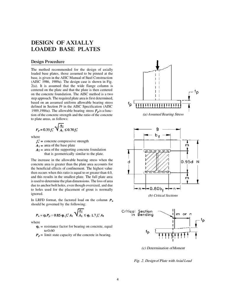 DESIGN OF AXIALLY LOADED BASE PLATES | PDF