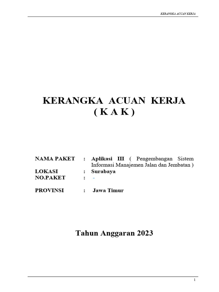 3 KAK PLAplikasi SIMANJA | PDF