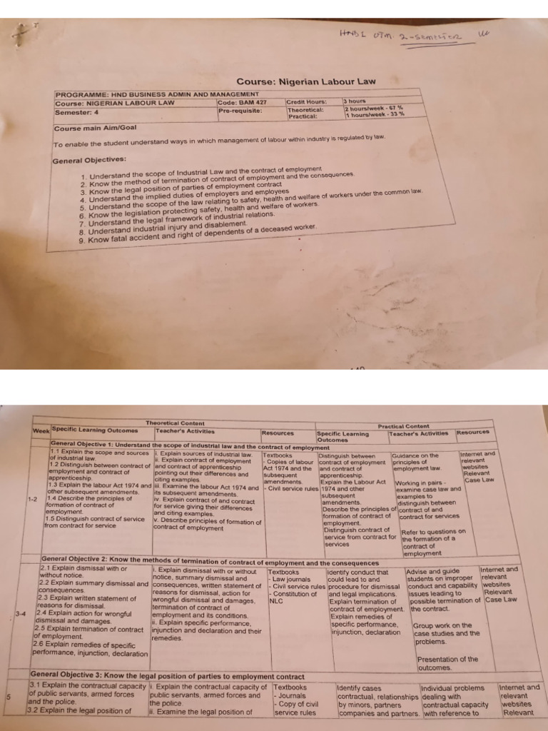 Nigerian Labour Law | PDF