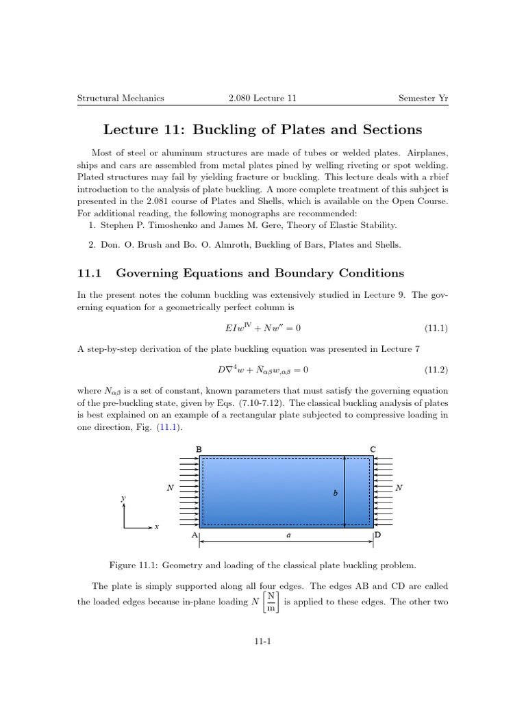 Buckling of Plates and Sections | PDF