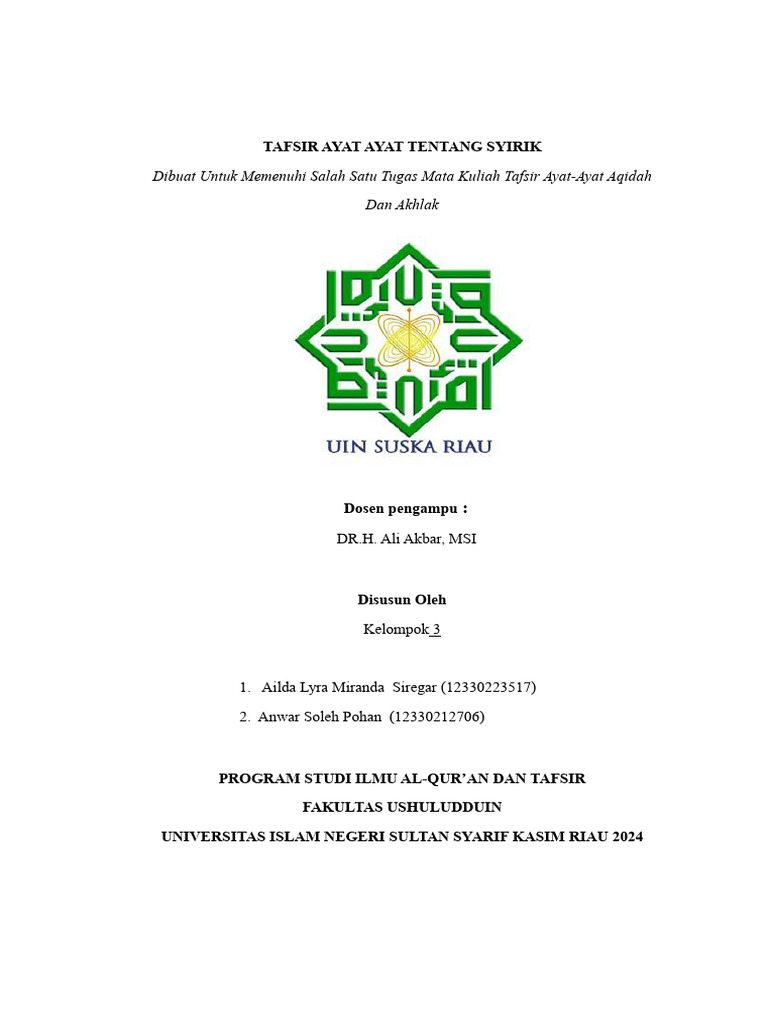 Makalah Tafsir Ayat 3 | PDF
