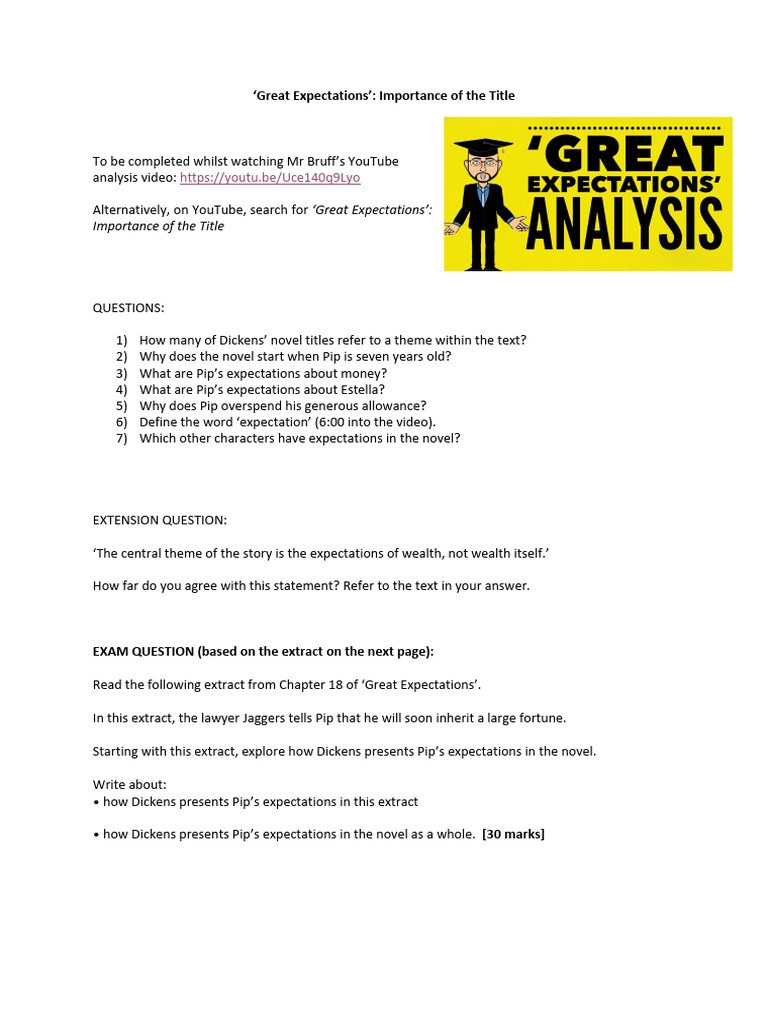 Great Expectations Worksheets | PDF | Great Expectations | Philosophy