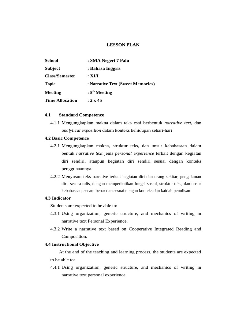 LESSON PLAN SEMPRO M5 | PDF