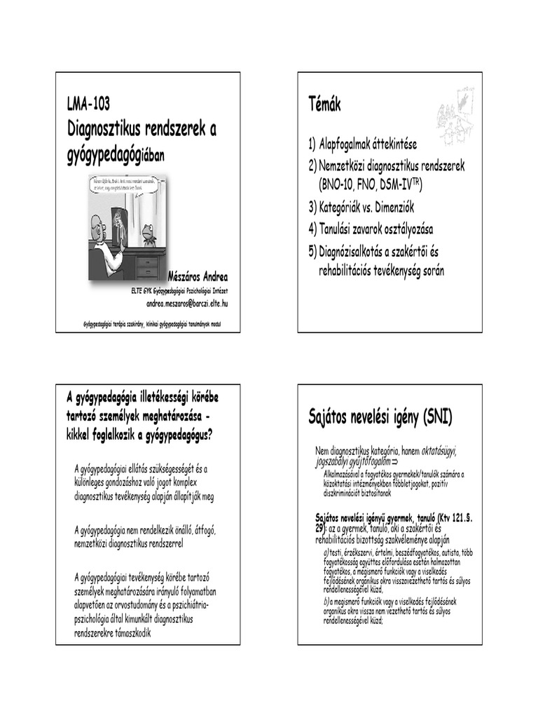 Diagnosztikus Rendszerek A Gyp-Ben 1. Konzi Meszaros A. 2010 | PDF