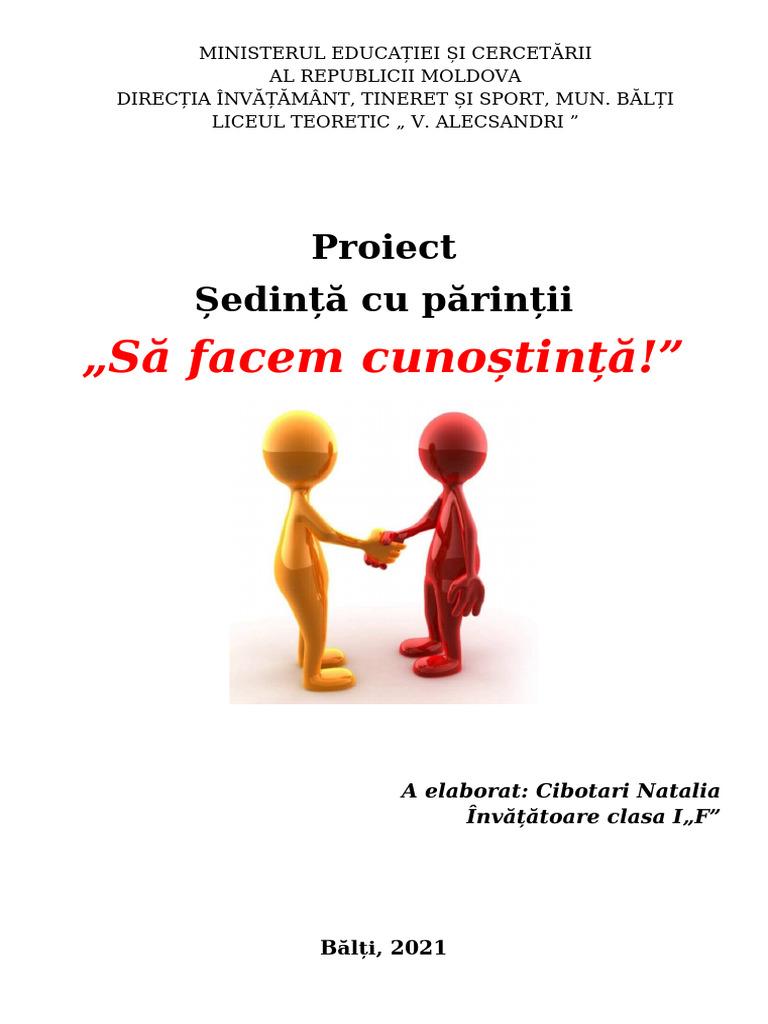 Proiect Sa Facem Cunostinta | PDF